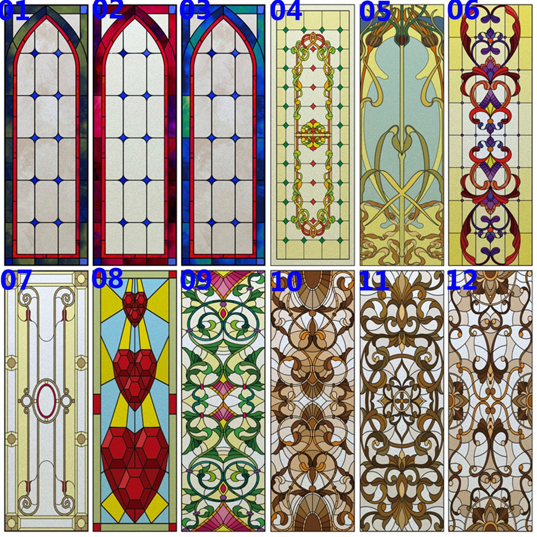 Customized Privacy Static Cling Window Film Frosted Stained Glass Films ...