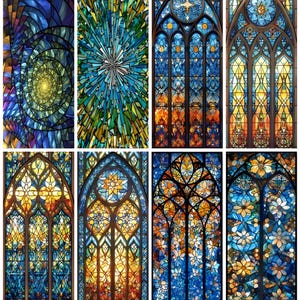 Cathedral-style Stained Glass Window Film - Custom Decorative Privacy ...