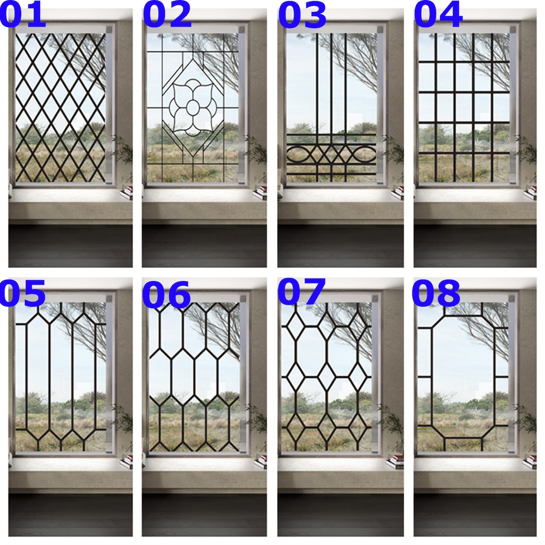 Window Film Transparent Glass Sticker Static Cling Iron Style Black ...