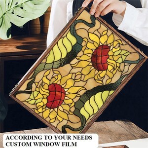 Customizable Stained Glass Window Cling - Frosted Church Crosses Design ...