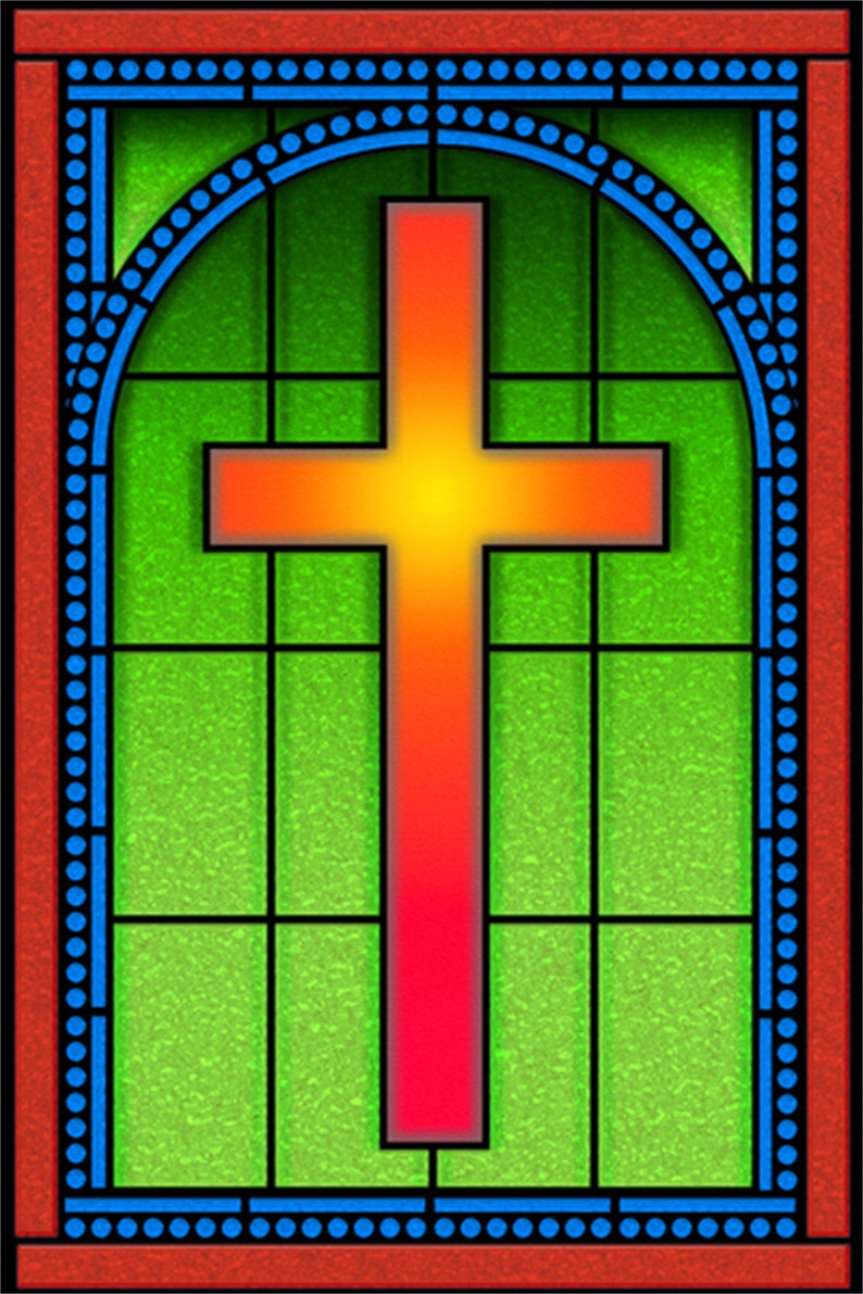 Window Film Frosted Stained Glass Films Cross Static Cling Church Home ...