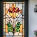 Custom Floral Stained Glass Window Film – Elegant Tulip Design, Privacy ...