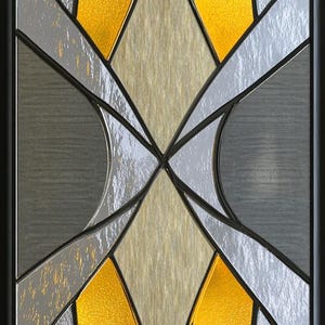 Gold Patterned Window Privacy Film Stained Glass Effect Static Cling ...