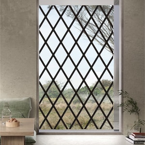 Window Film Transparent Glass Sticker Static Cling Iron Style Black ...