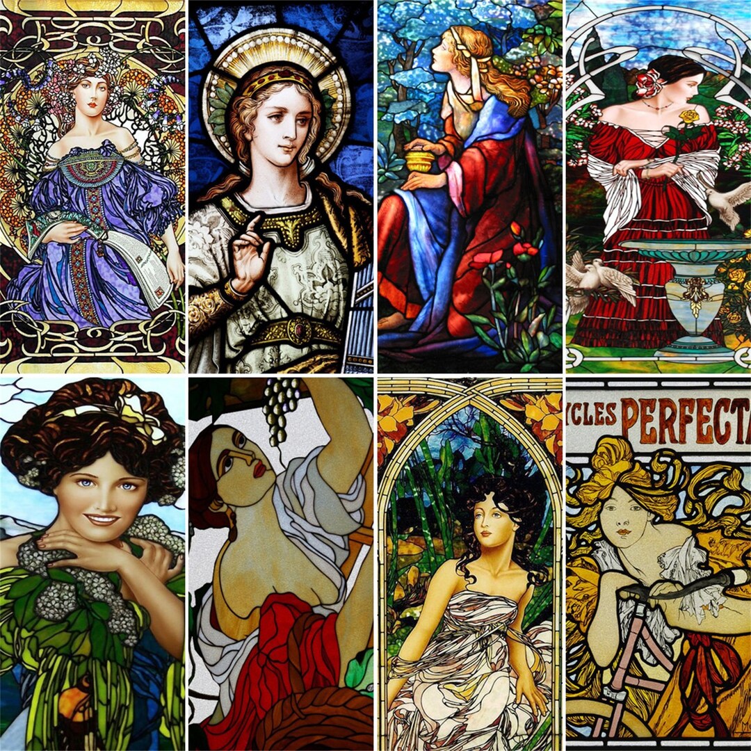 Custom Size Stained Glass Window Film Church Sticker Glass Sliding Door ...
