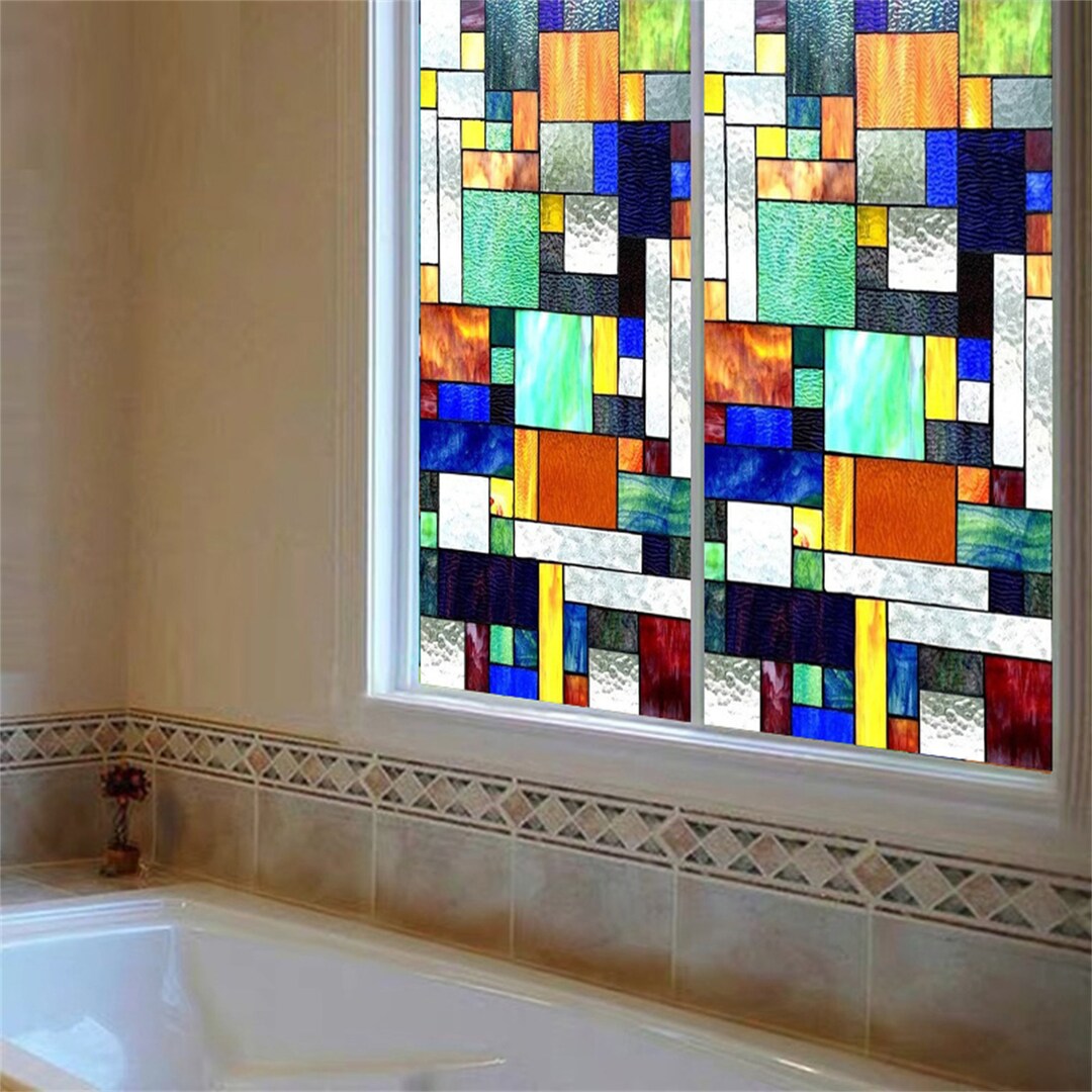Customized Frosted Stained Glass Window Films - Static Cling Privacy ...