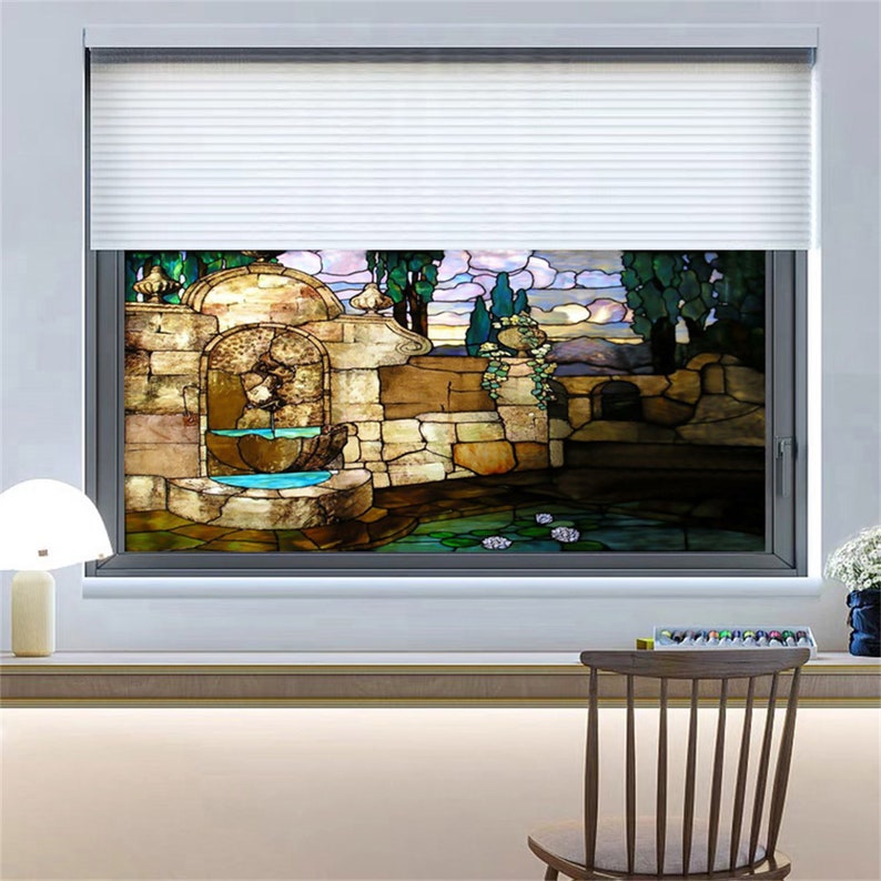 Window Film Stained Glass Privacy Static Cling Frosted Scenic - Etsy