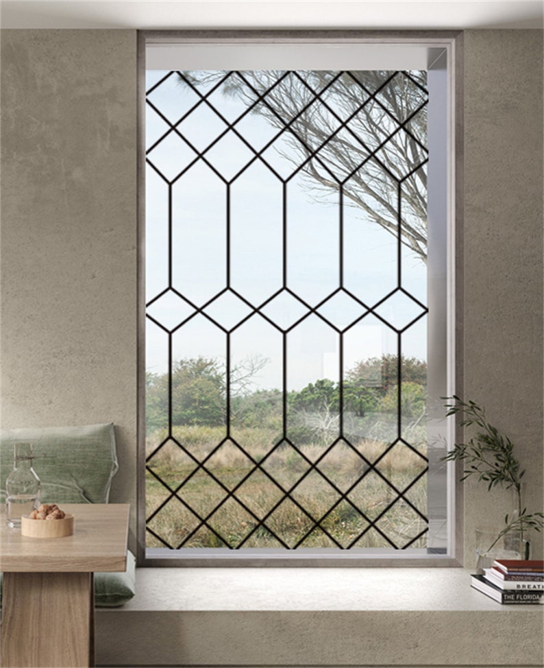 Custom Size Stained Glass Window Film Transparent Glass Sticker Static ...