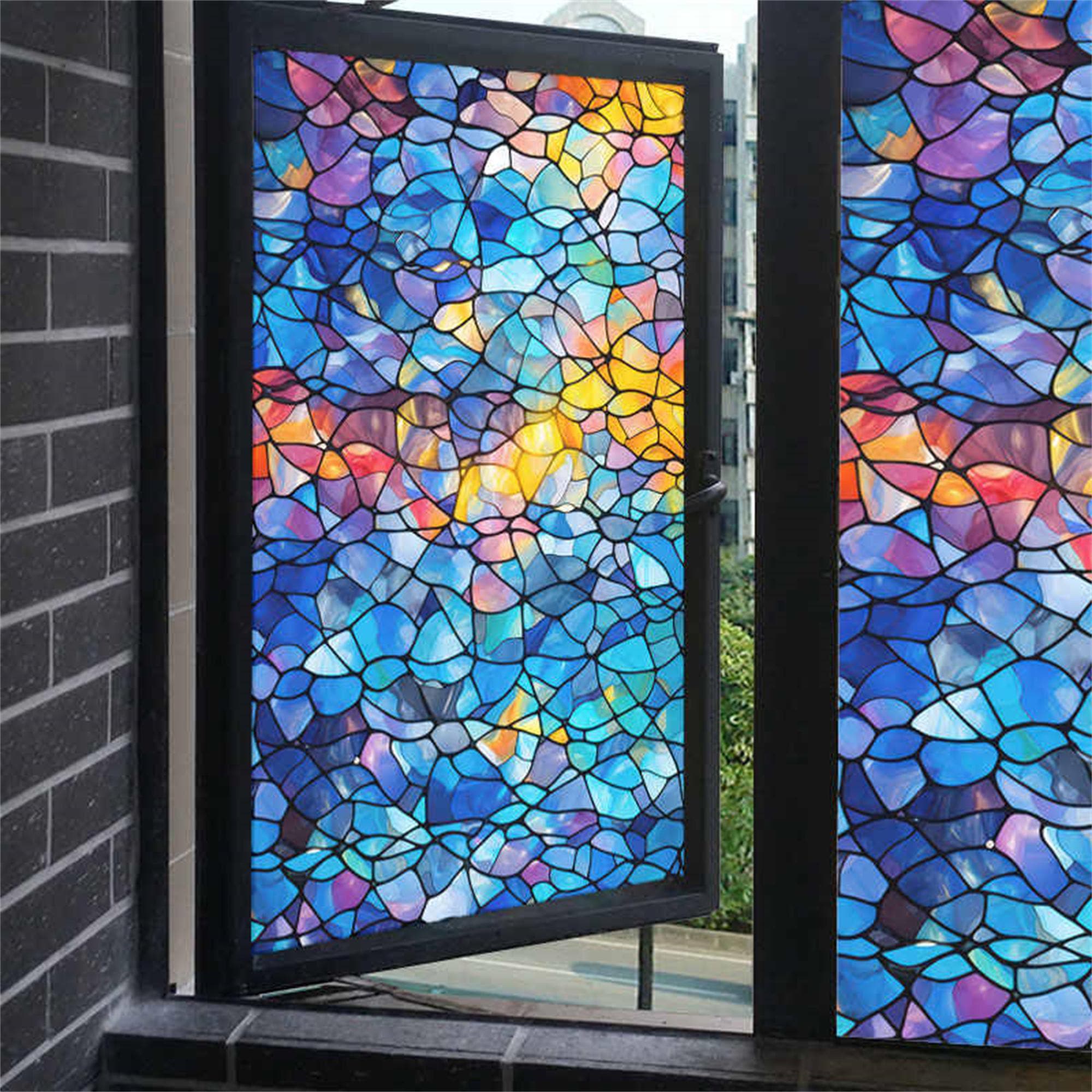 Custom Colorful Stained Glass Effect Window Film – Opaque, Light ...