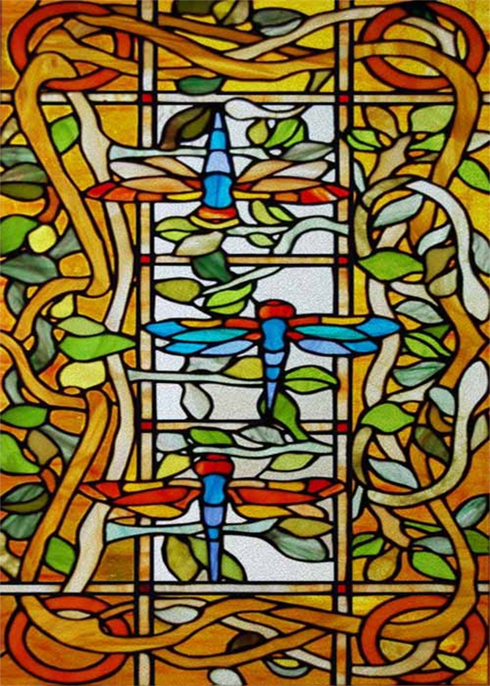 Custom Size Stained Glass Window Film Vintage Church Style Cross, Sun ...