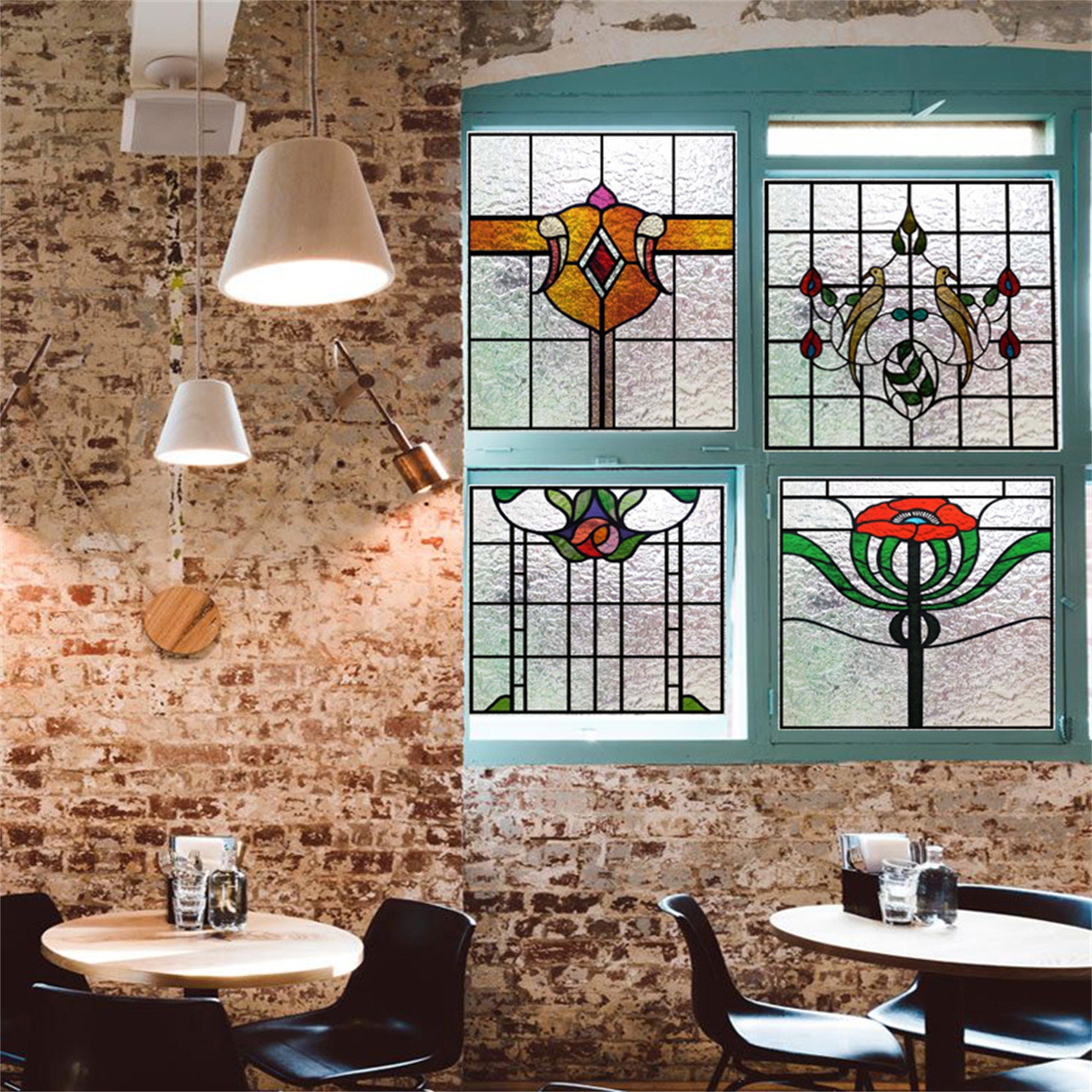 Customized Size 3D Matte Window Film - Stained Glass Decorative UV ...