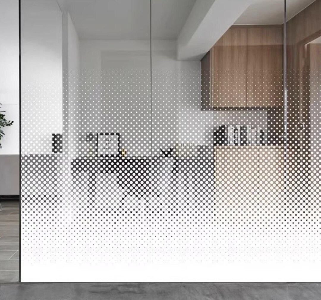 Modern Gradient Dot Frosted Glass Film - High-end Office Window Privacy ...