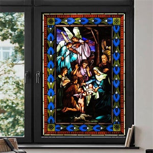 Custom Made Window Film Static Cling Frosted Stained Glass Sticker ...
