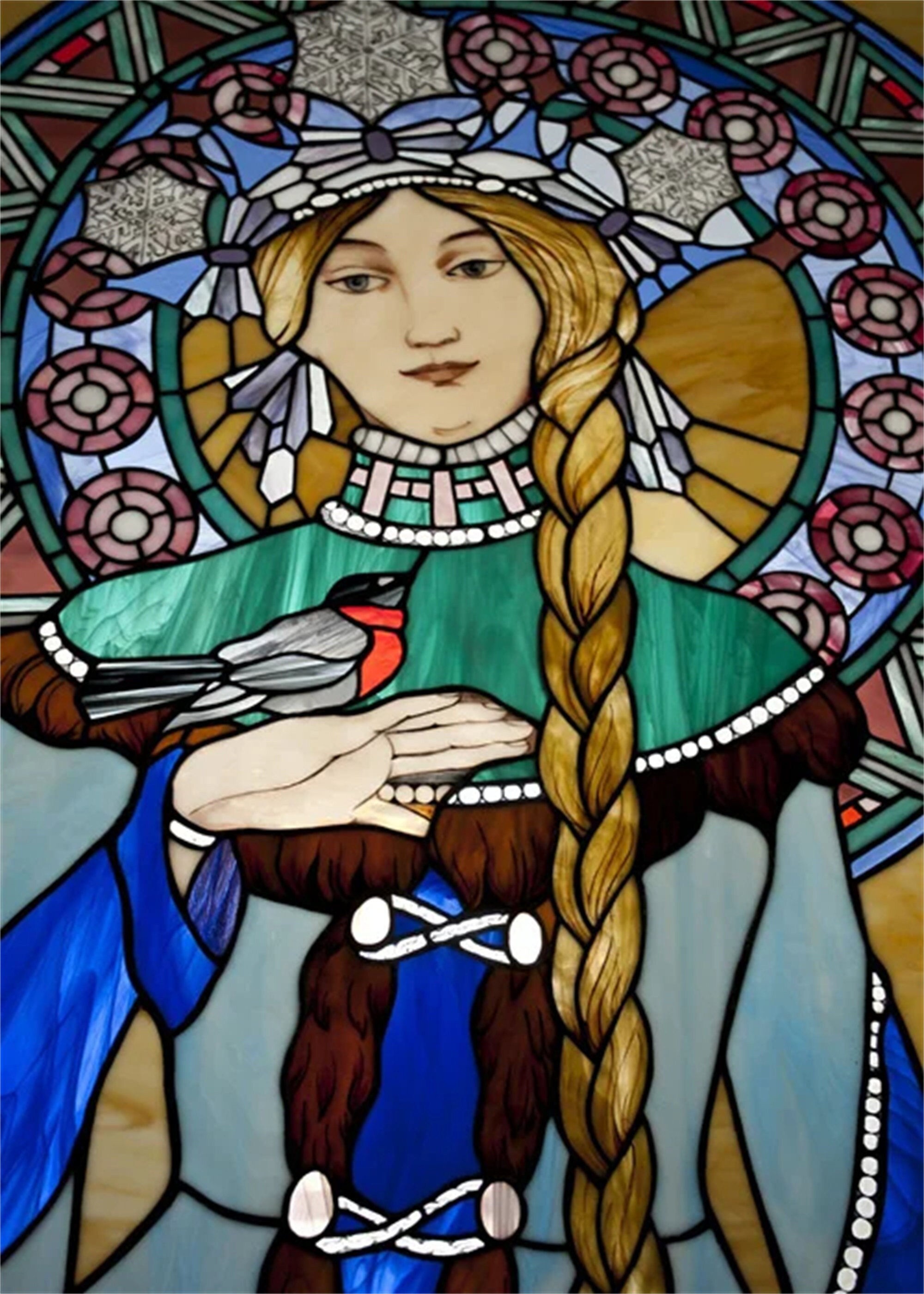 Window Stained Glass Films,mermaid,flower Fairy,people Painting ...