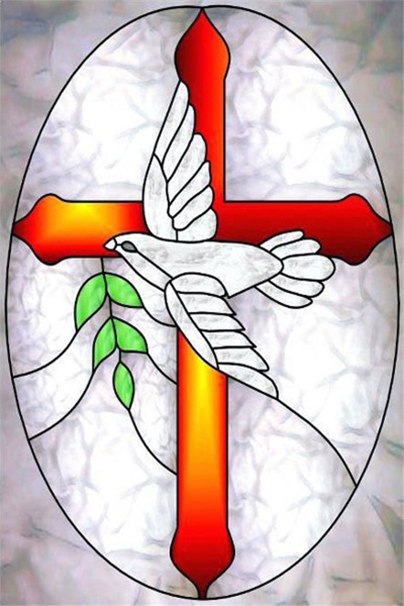 Customized Window Film Frosted Stained Glass Films Cross - Etsy