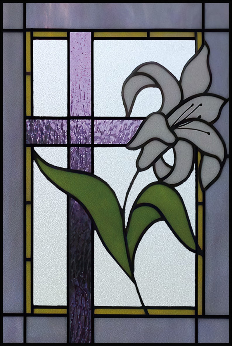 Customized Window Film Frosted Stained Glass Films Cross - Etsy