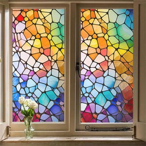 Custom Colorful Stained Glass Effect Window Film – Opaque, Light ...