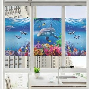 Custom Size Window Film Privacy Underwater Ocean Glass Sticker UV ...