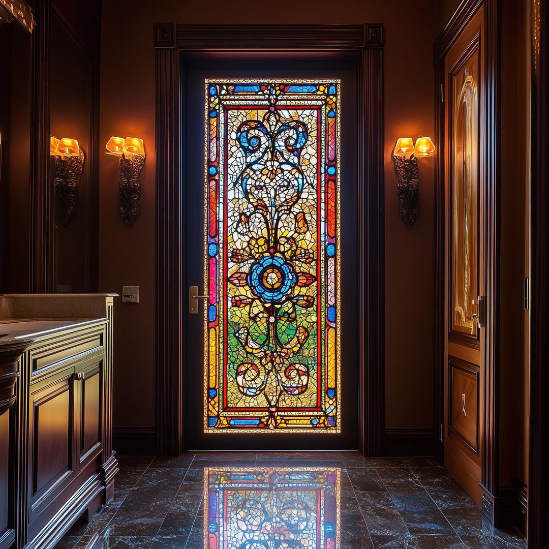 Decorative Window Tinting Film - Custom Flower Pattern, Stained Glass ...