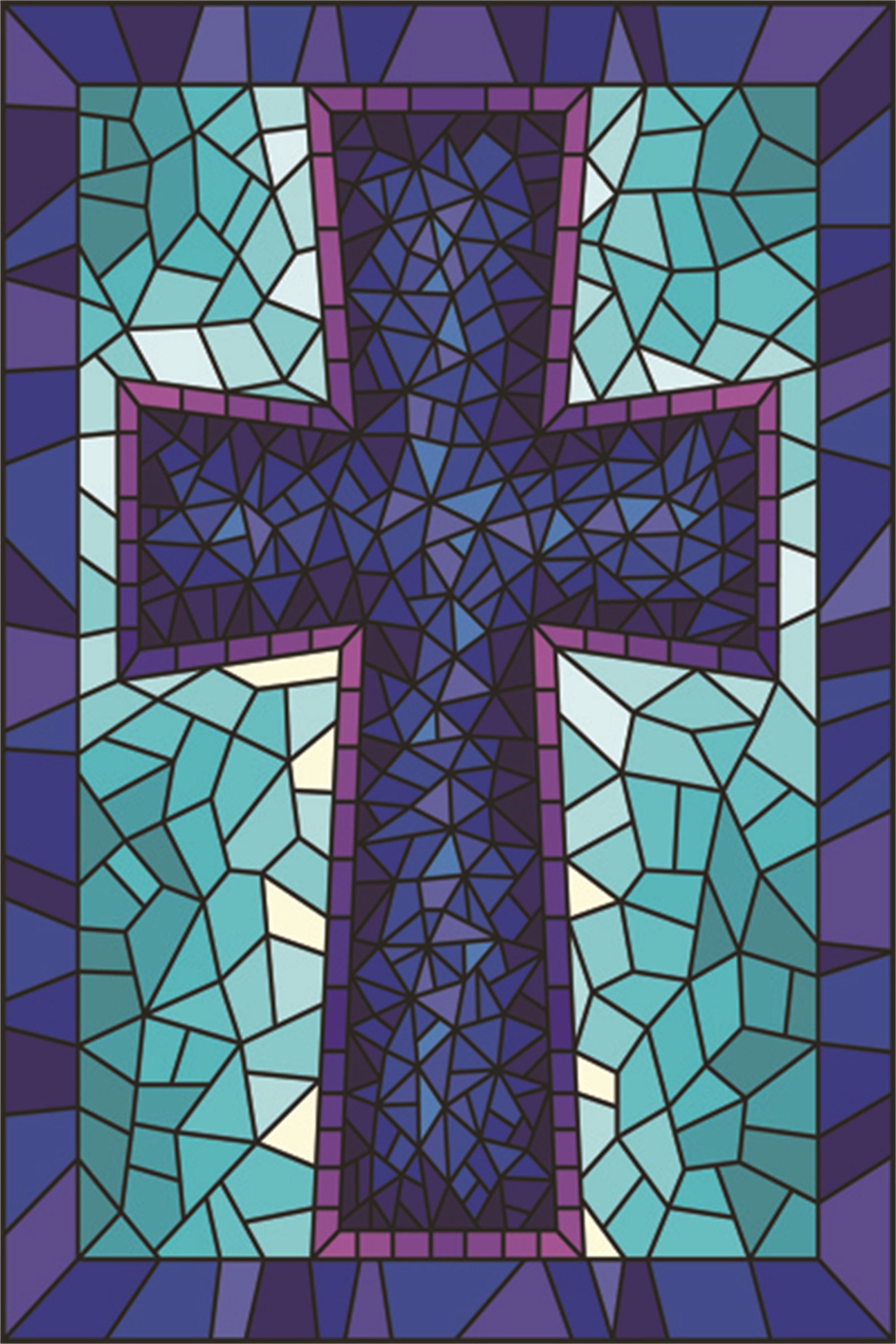 Window Film Frosted Stained Glass Films Cross Static Cling Church Home ...