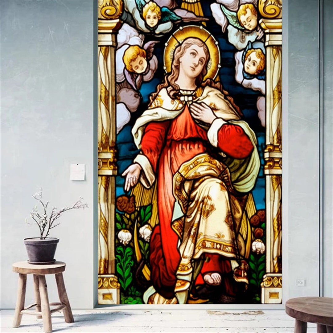 Custom Size Window Film Church Style Stained Glass Films Jesus Christ ...