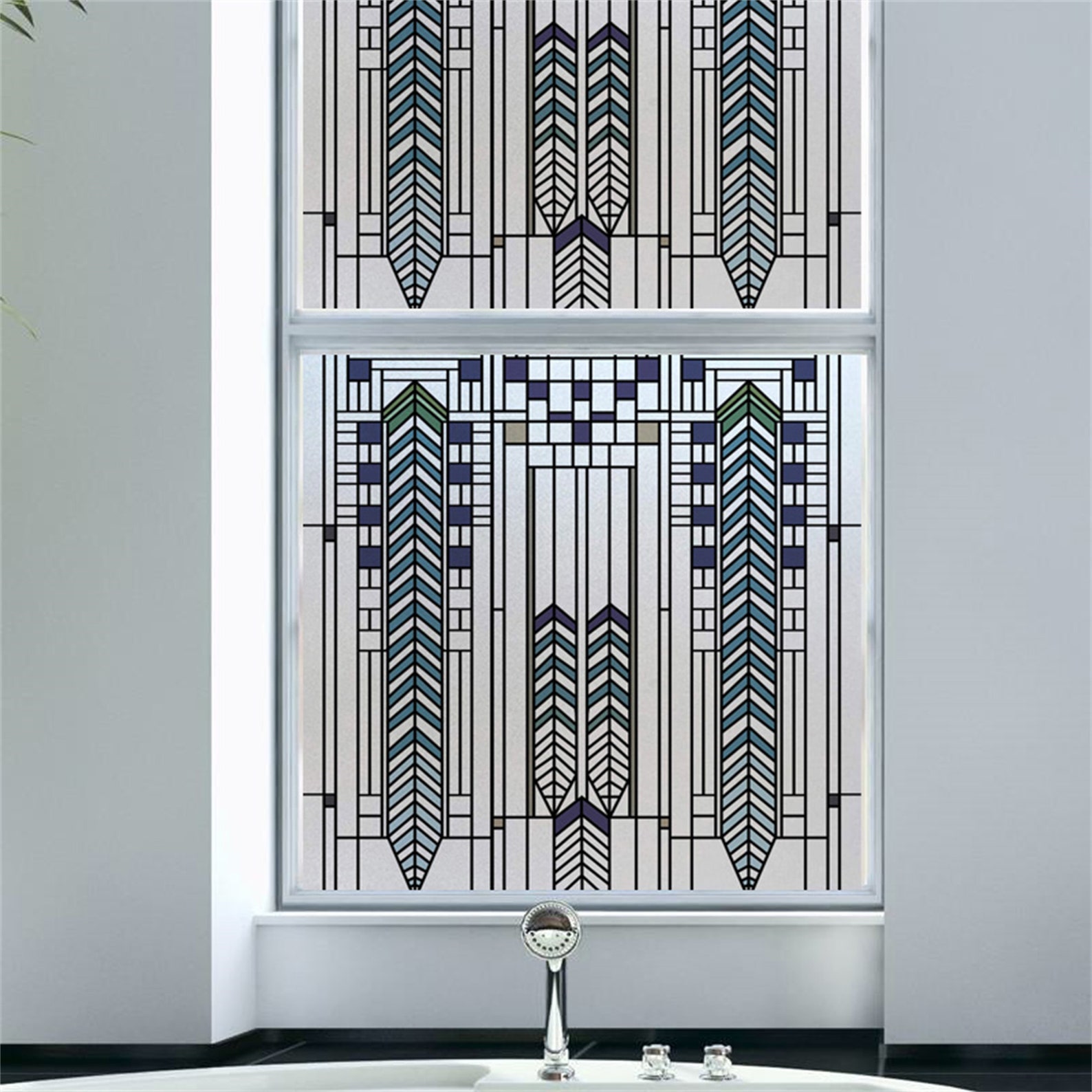 Window Film Stained Glass Decorative Window Sticker Privacy Frosted ...