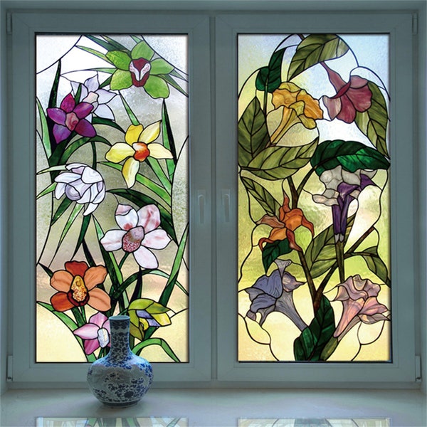 Stained Glass Window Film Gothic - Etsy