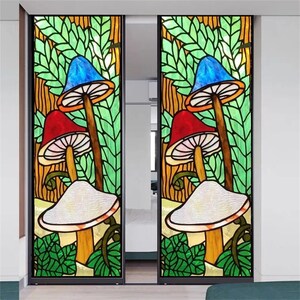 Custom Size Static Cling Frosted Vintage Stained Glass Film Window ...