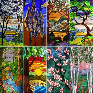 Custom-fitted Window Art: Stained Glass Static Cling With Privacy ...