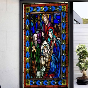 Custom Made Window Film Static Cling Frosted Stained Glass Sticker ...