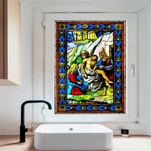Custom Made Window Film Static Cling Frosted Stained Glass Sticker ...