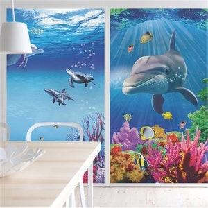 Custom Size Window Film Privacy Underwater Ocean Glass Sticker UV ...