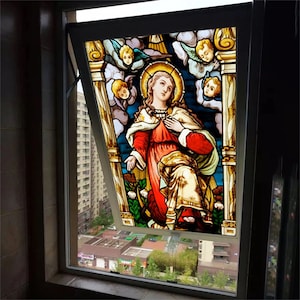 Custom Size Window Film Church Style Stained Glass Films Jesus Christ ...
