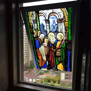 Custom Size Window Film Stained Glass Films Jesus Christ Window Sticker ...