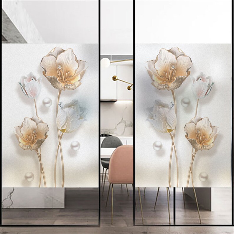 Customized Golden Rose Privacy Window Film Static Cling No - Etsy