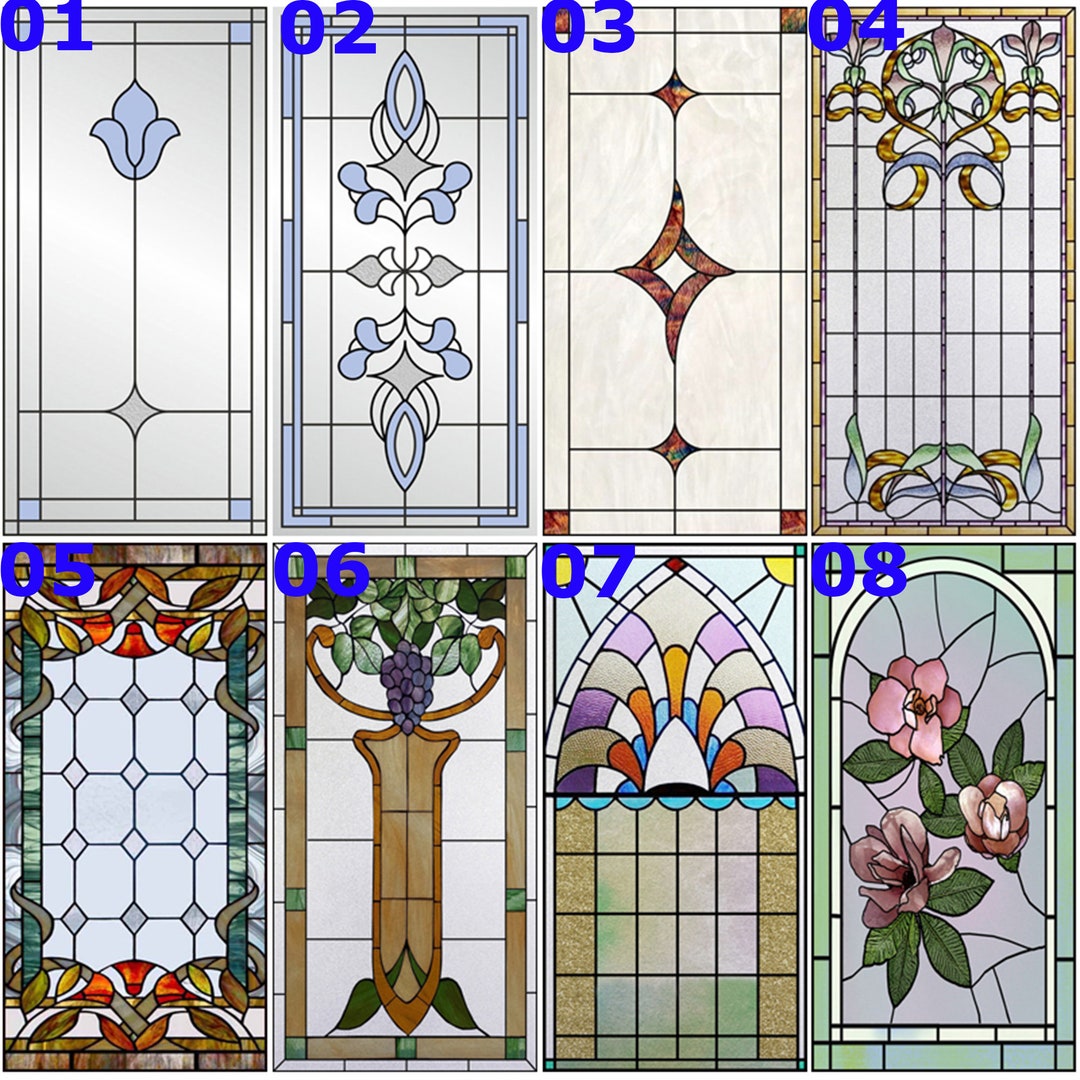 Customized Privacy Static Cling Window Film Frosted Stained Glass Films ...