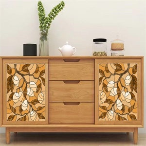 Stained Glass Window Film Fruit Pattern Grape Mango Watermelon for ...