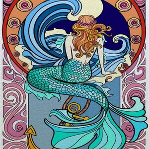 Window Stained Glass Films,mermaid,flower Fairy,people Painting ...