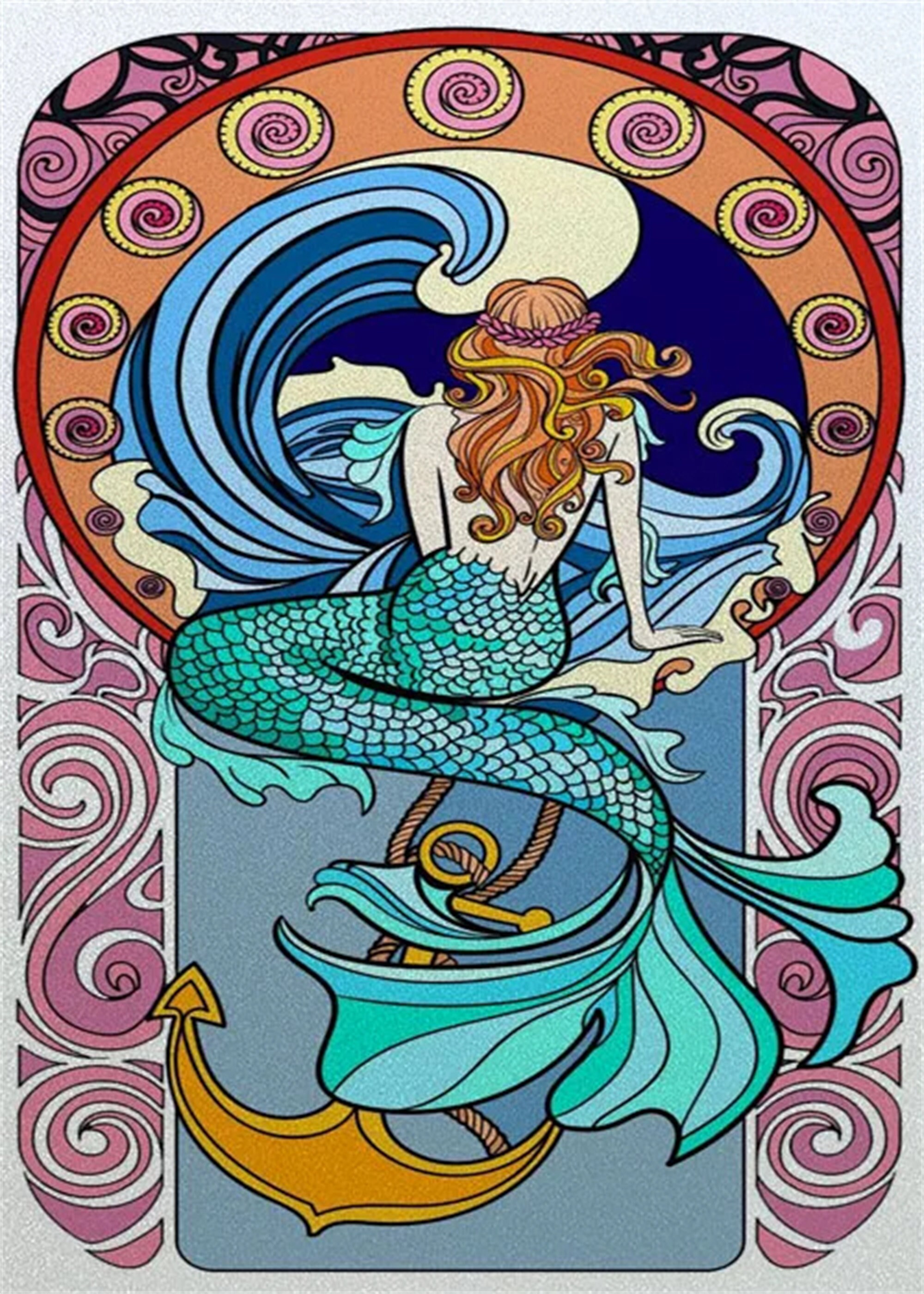 Window Stained Glass Films,mermaid,flower Fairy,people Painting ...
