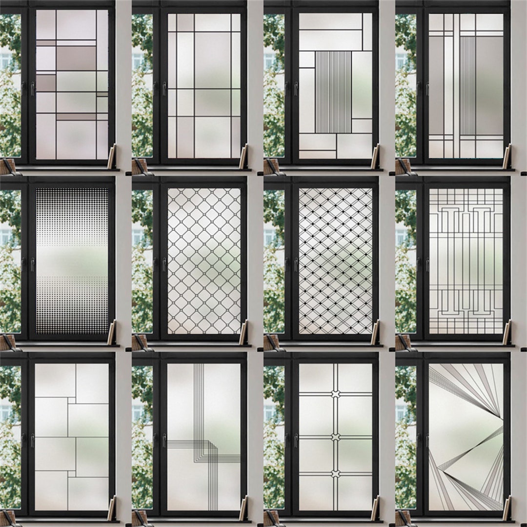 Custom Size Stained Glass Window Film Frosted Privacy Static Cling ...