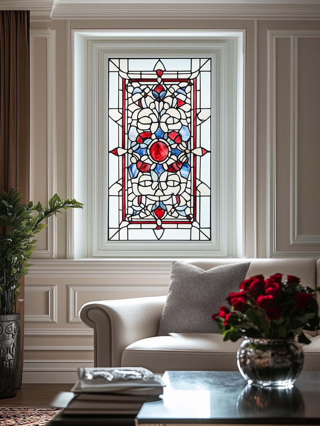 Custom Window Film - Frosted Stained Glass, Church Static Cling ...