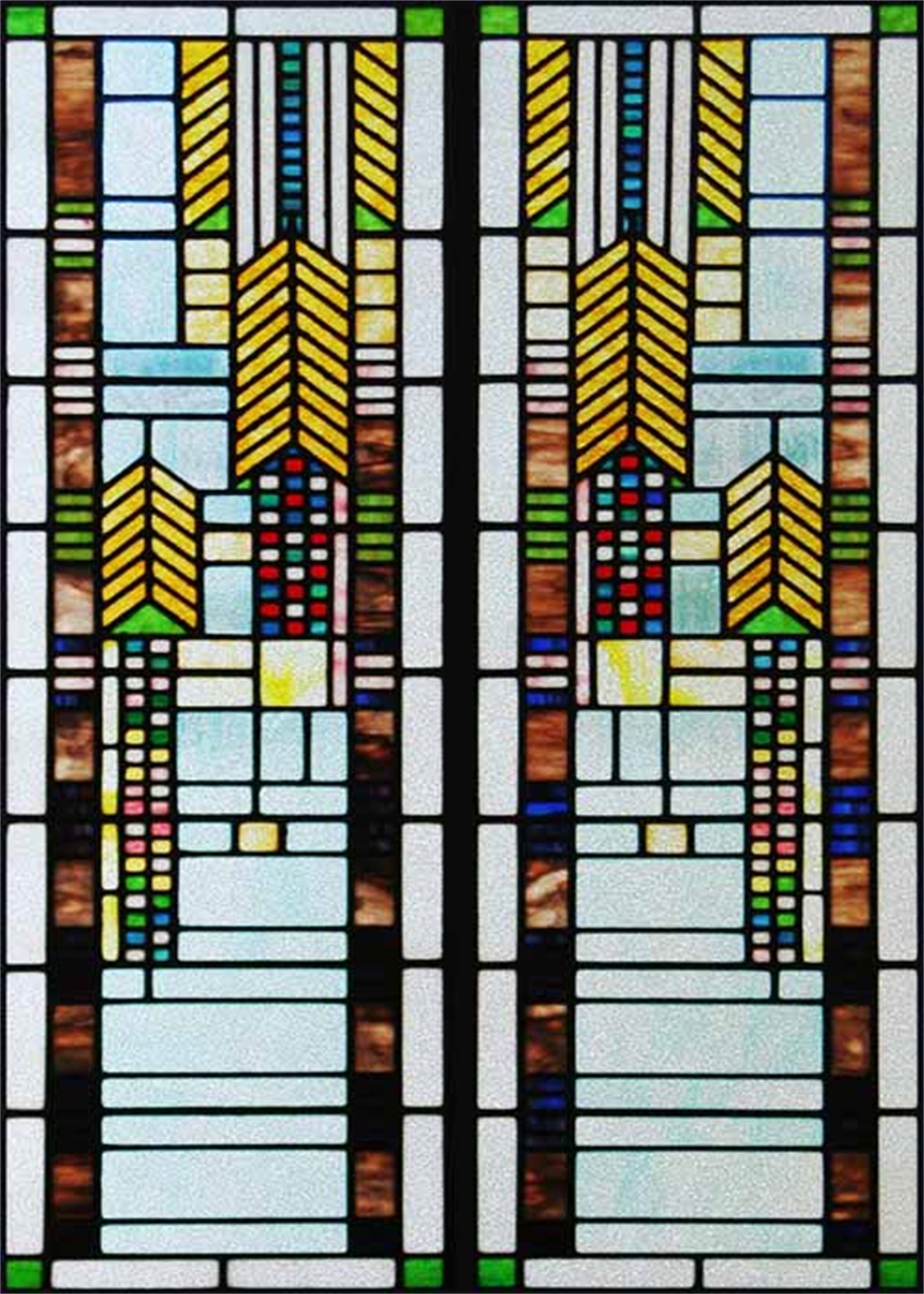 Custom Size Stained Glass Window Film Vintage Church Style Cross, Sun ...