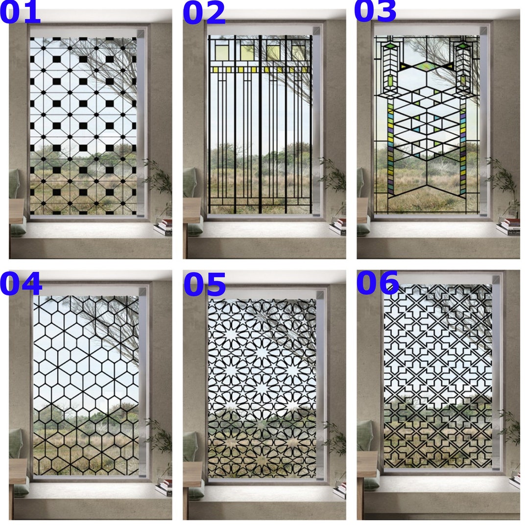 Stained Glass Window Film Transparent Glass Sticker Static Cling Iron ...