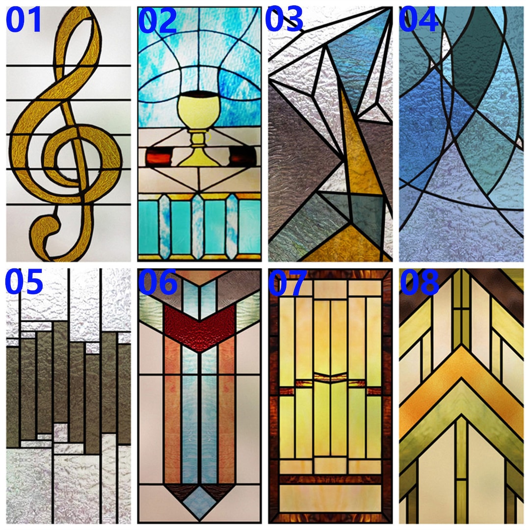 Custom Size Static Cling Stained Glass Window Film Frosted Privacy ...