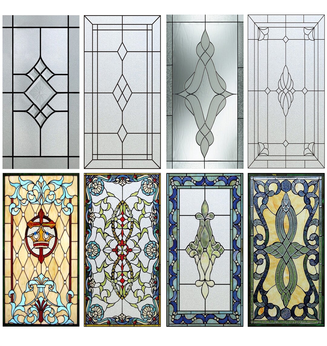 Decorative UV Window Film - Custom Size, Stained Glass Design, Privacy ...