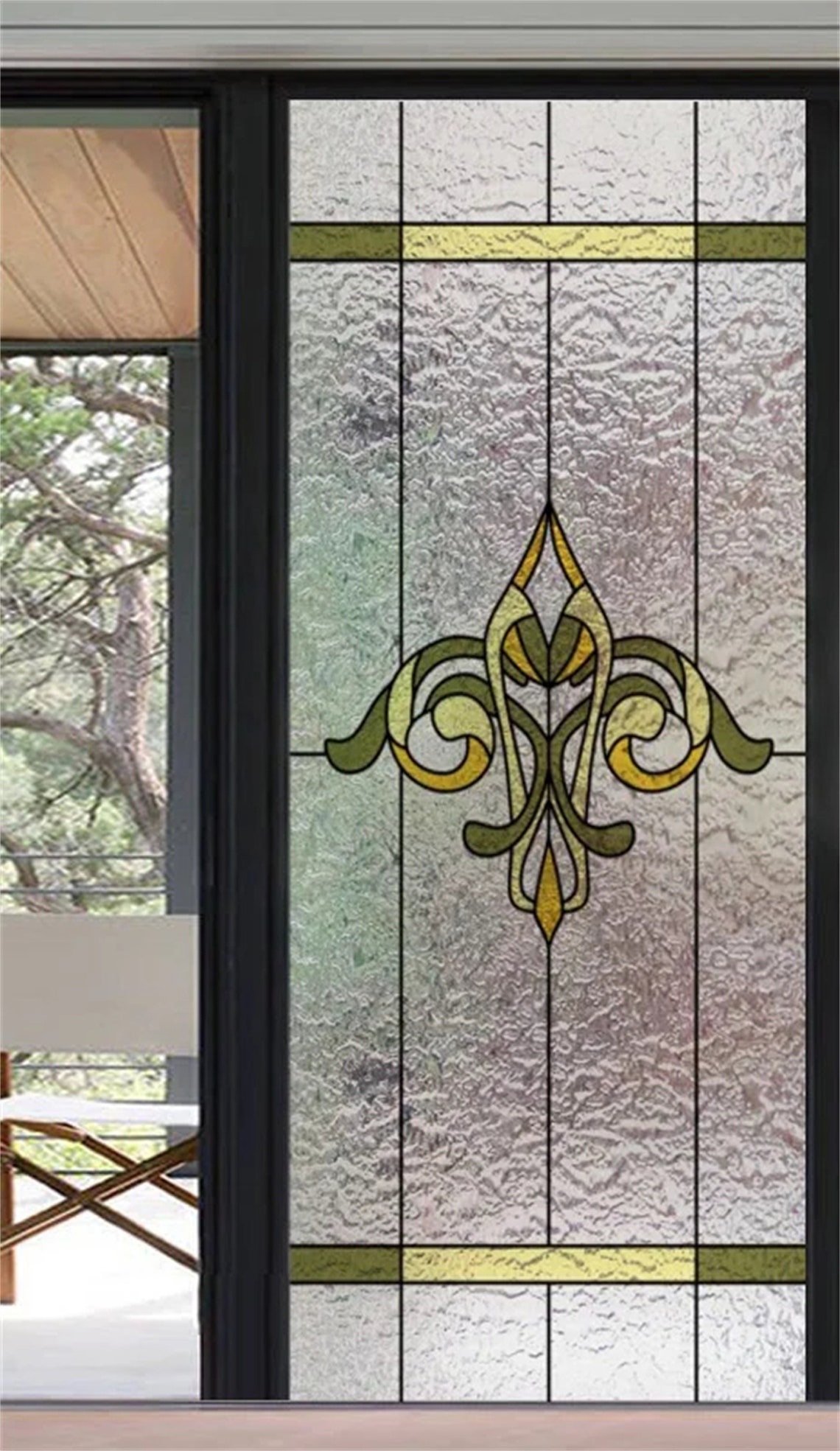 Custom Size -stained Glass Window Film, Decorative Window Privacy Film ...