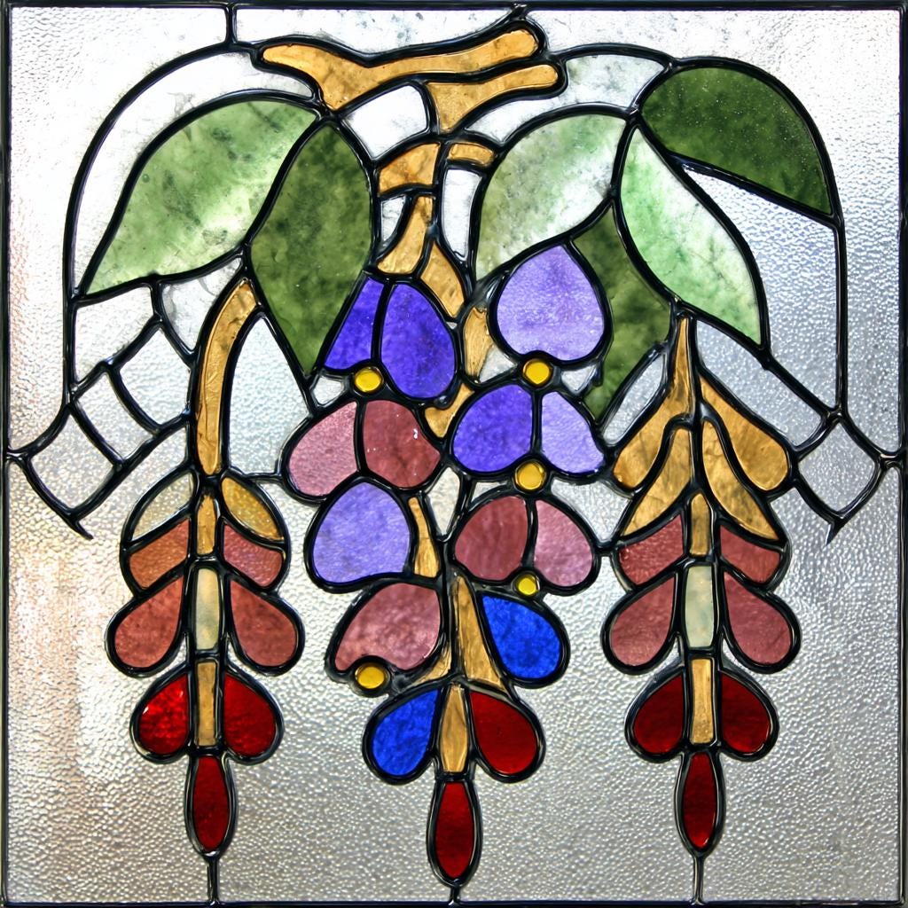 Custom Size Stained Glass Window Film 9 Floral Patterns, Privacy Window ...