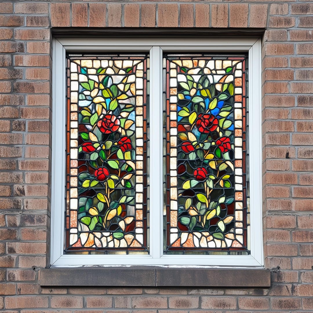 Custom Stained Glass Privacy Window Film – Decorative UV Blocking ...