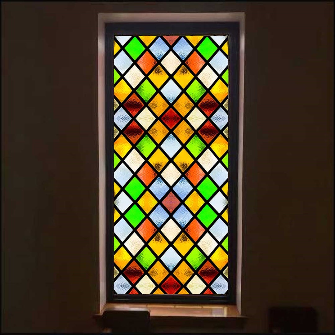 Custom Size Privacy Window Film Vinyl No Glue Static Cling Color ...