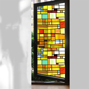 Decorative Window Decal - Colorful Stained Glass Effect, Privacy Film ...
